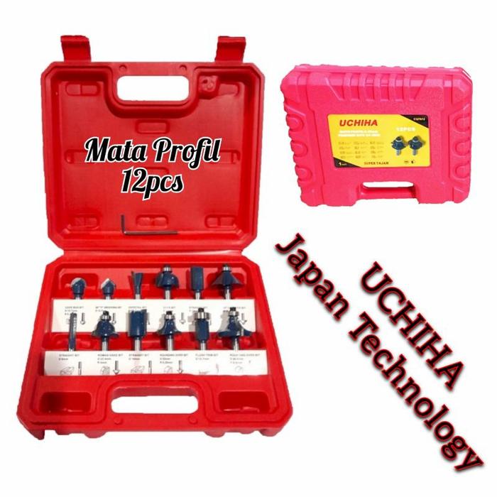 Jual mata pisau Profil 12 pcs Router Trimmer Kayu ukir 6mm trimer bits ...