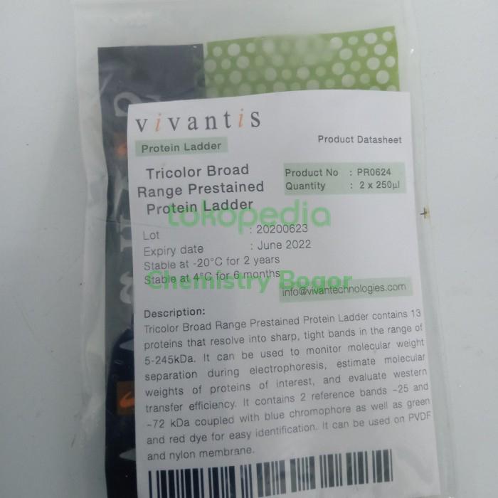 Jual TRICOLOR BROAD RANGE Prestained Protein Ladder 5–245kDa - Kab ...