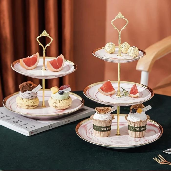 Jual Marble Cake Tier / Rak Kue / Tempat Kue Bertingkat - Grey 3 ...