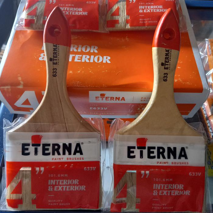 Jual kuas eterna 4 inch 633 | 4" | 4 inc kuas cat tembok besi kayu ...