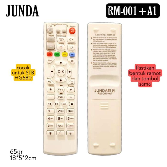 Jual REMOTE STB DVB INDIHOME FIBERHOME HG680P TERBARU JUNDA RM 001+A1 ...