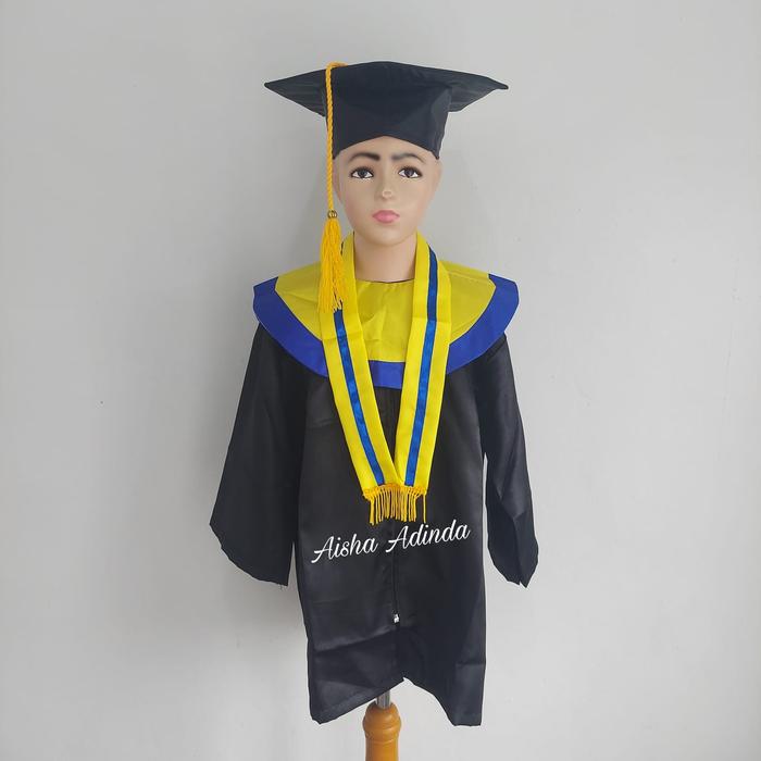 Jual BAKU SERAGAM TOGA WISUDA ANAK TK, PAUD KUNING BIRU ORIGINAL - S ...