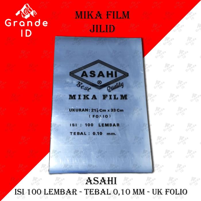 Jual MIKA FILM ASAHI 0,10 MM ISI 100 LEMBAR PLASTIK JILID UKURAN FOLIO F4 - Jakarta Utara ...
