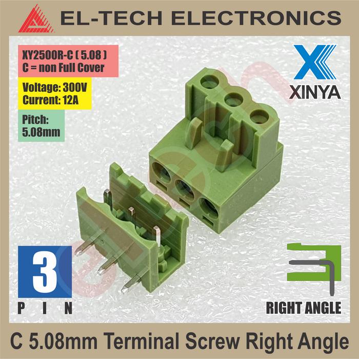 Jual 3 3P 3Pin P Pin 5.08mm Right Angle Siku Terminal Screw Block Blok ...