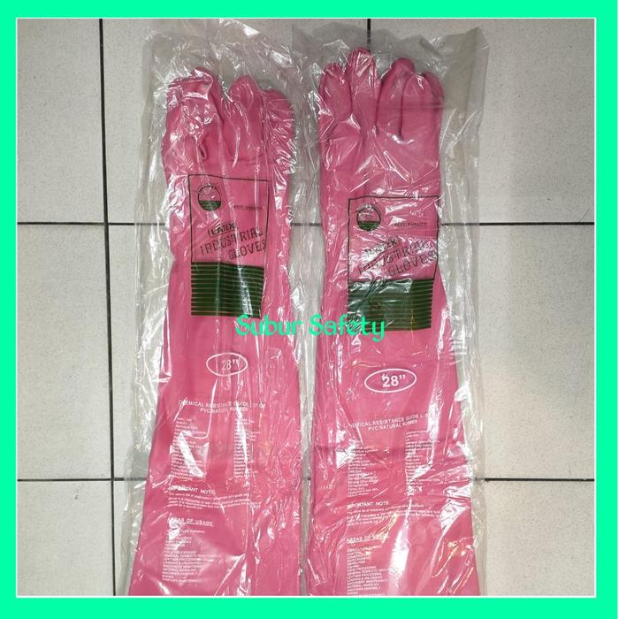 Jual Sarung Tangan Karet Kimia Panjang 28 Inch Long Rubber Gloves ...