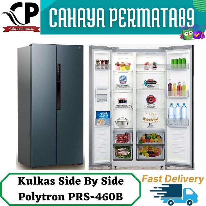 Promo Kulkas Polytron PRS-460B Kulkas Side By Side Inverter 460 L ...