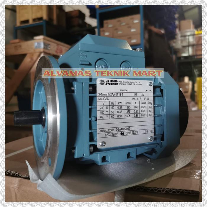 Jual ABB Electric motor / Dinamo motor 0.5HP/0.37KW Rpm 1500 4P 380V B5 - Kota Tangerang ...