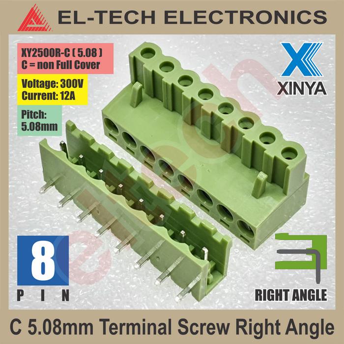 Jual 8 8P 8Pin P Pin 5.08mm Right Angle Siku Terminal Screw Block Blok ...