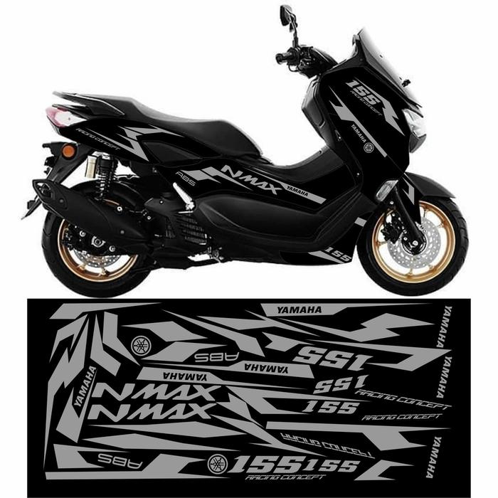 Jual lis bodi cutting stiker nmax new 2021 2022 2023 termurah - silver ...