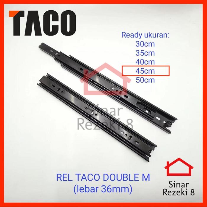 Jual TACO Rel Laci Double Track Size M 45 cm / Full Extension Ball ...
