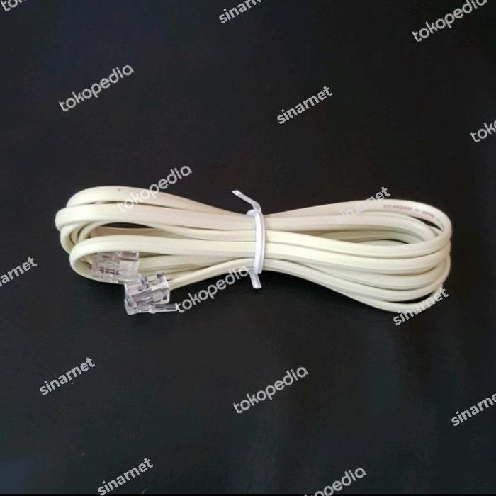 Jual KABEL TELEPON KITANI + JACK RJ11 2METER CABLE TELPON LINE RJ 11 ...