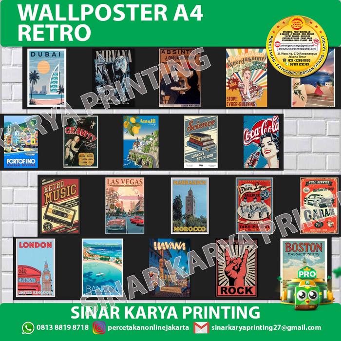 Jual POSTER DINDING KAMAR A4 RETRO & COSTUM BEBAS GAMBAR TERSERAH ANDA ...