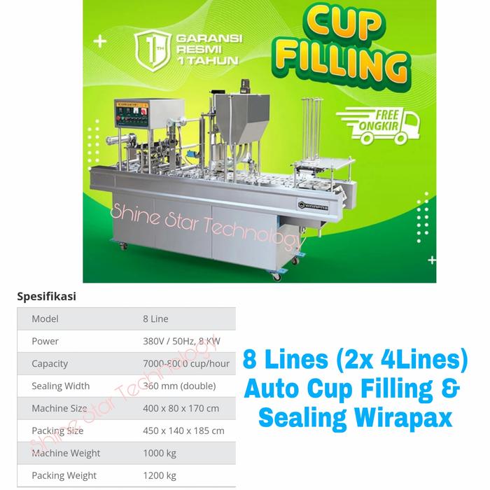 Jual Mesin AMDK Cup Filling 8 Line (2 x 4Lines) Cup Filling & Sealing ...