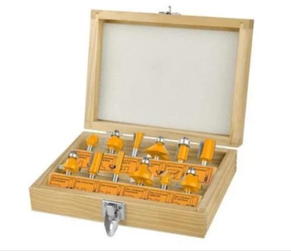 Jual Mata Pisau Mesin Profil Router Trimmer Bit Set 12Pcs INGCO ...