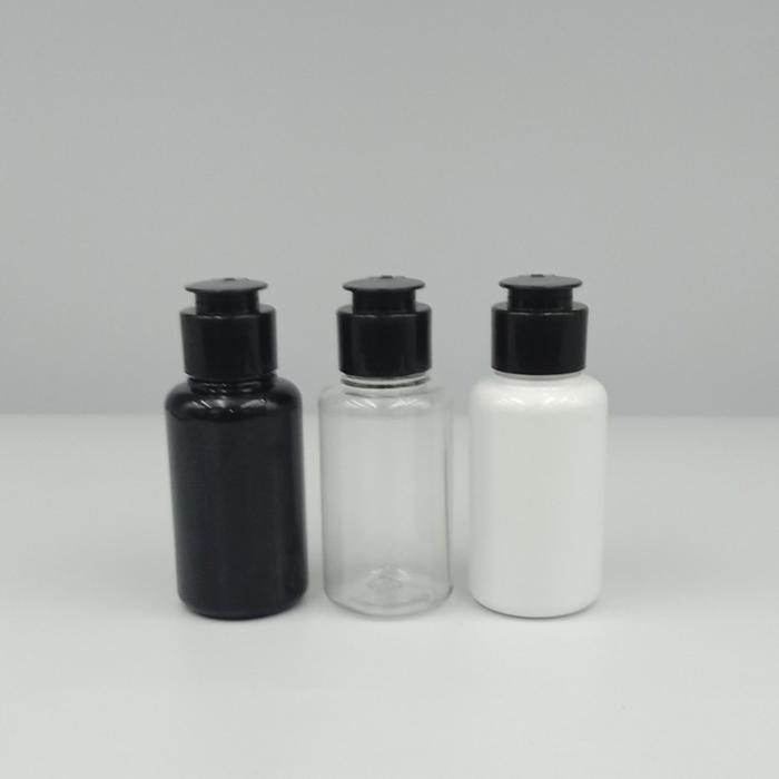 Jual Botol Plastik kosong 75ml Bening & Putih Susu Fliptop Jamur Hitam ...
