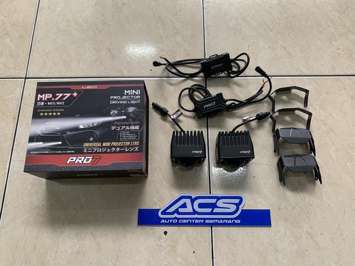 Jual PRO7 Mini Led Projector 2 Warna MP77+ 6000k Hi/Lo 35watt MP77plus ...