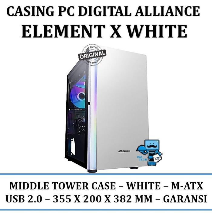 Jual Casing PC Digital Alliance Element X - White - Jakarta Pusat - das ...