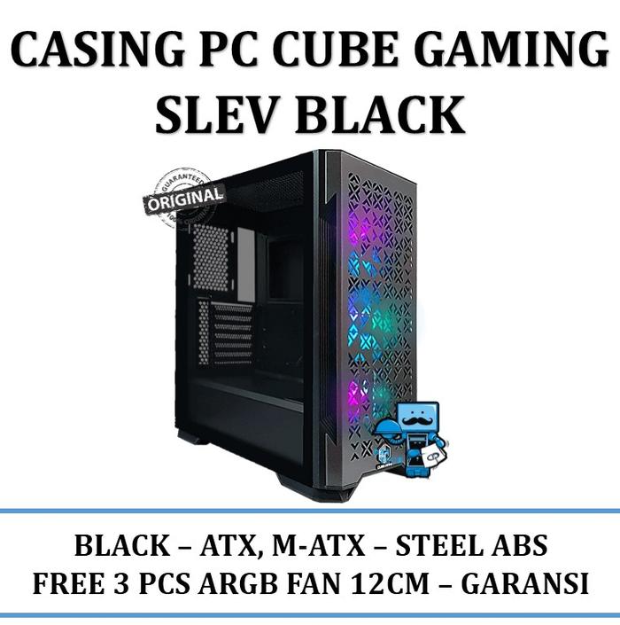 Promo Casing PC Cube Gaming SLEV BLACK - ATX M-ATX Cicil 0% 3x ...