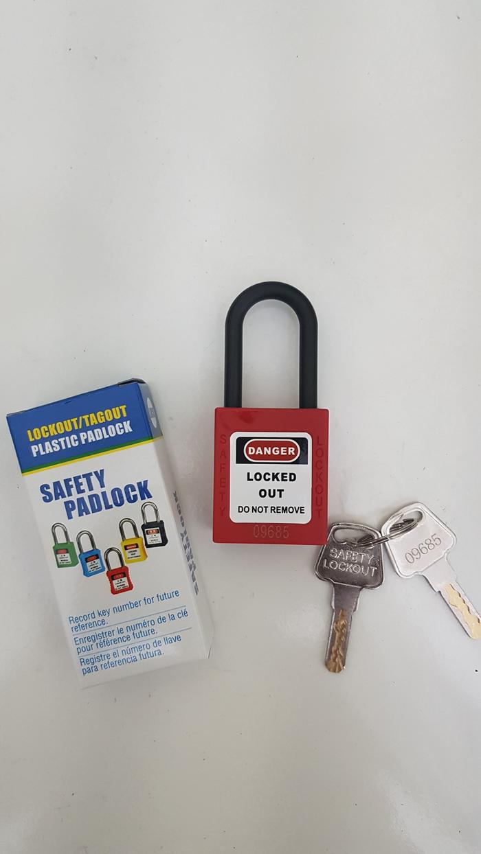 Jual Safety padlock red - gembok safety loto merah - black shackle ...