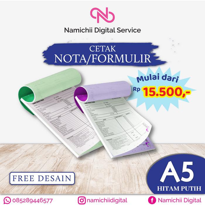 Jual Cetak Nota Formulir Surat Jalan NCR A5 2ply - Biru Muda - Kota ...
