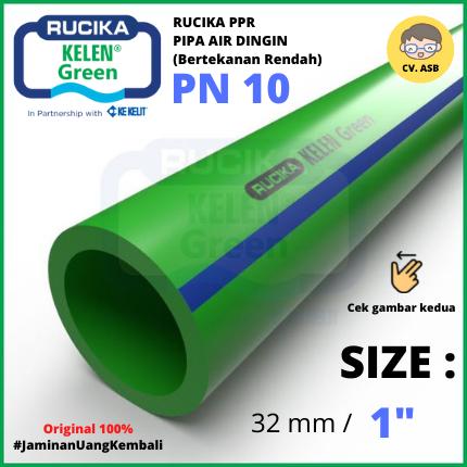 Jual Pipa PPR PN 10 PN10 Air Panas 1" 1 Inch 32mm 32 mm Rucika Green Tigris - Kota Tangerang ...