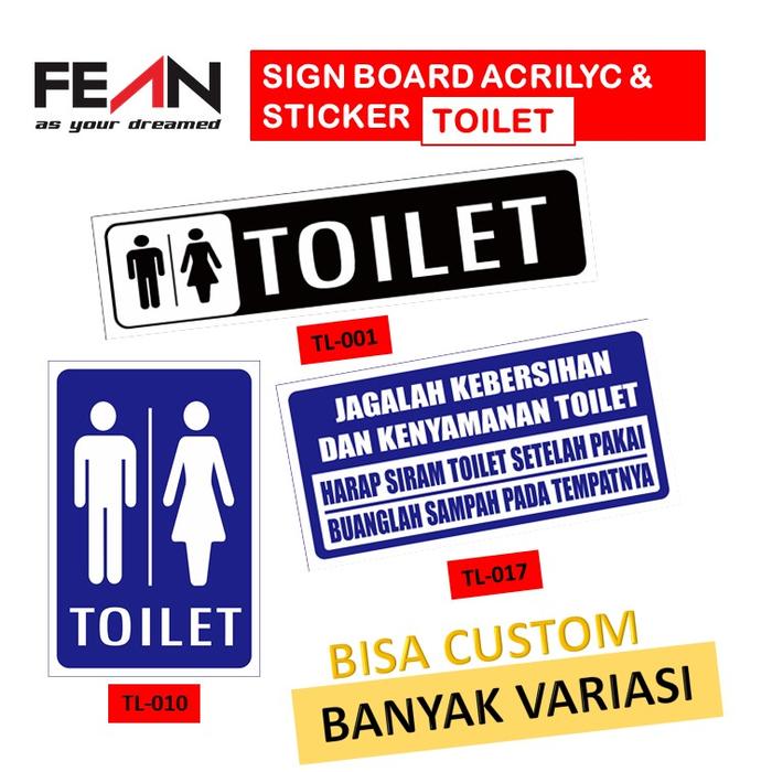 Jual SIGN BOARD TOILET , KAMAR MANDI STIKER VINYL AKRILIK - AKRILIK, TL ...