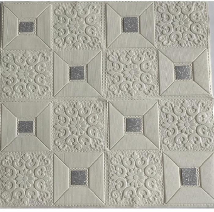 Jual Wallpaper dinding 3D Foam motif batik uk 70x70cm - silver, 70x70 ...