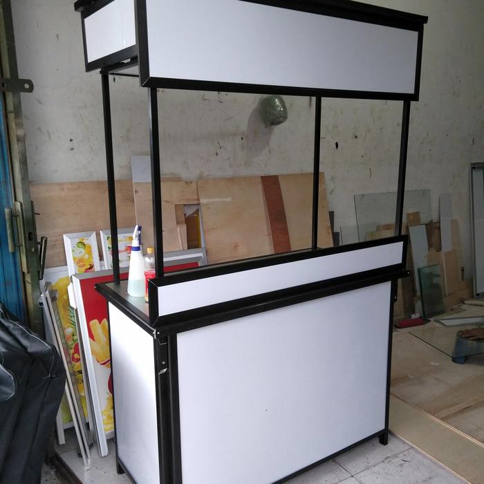Jual BOOTH PORTABLE JUMBO 120CM POLOS / PAKAI ALUMUNIUM BLACK KOKOH ...