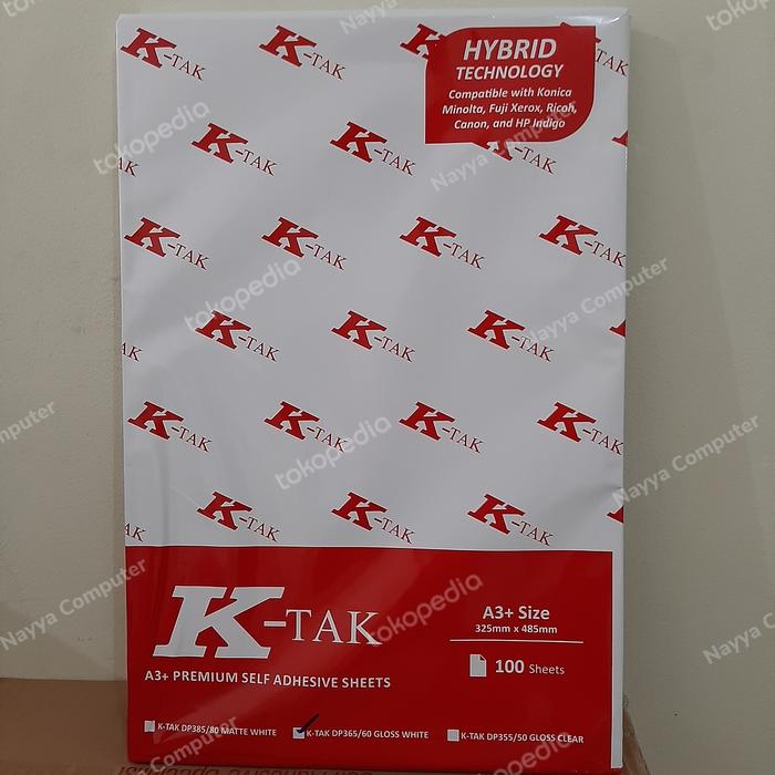 Jual Sticker Vinyl K-TAK A3+ Premium Hybrid Technology Gloss White ...
