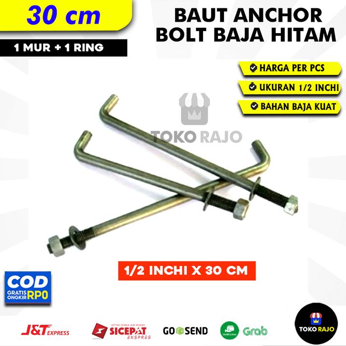 Jual BAUT ANCHOR ANGKUR L BAJA HITAM BETON 1/2 X 30 CM - Kab. Tangerang ...