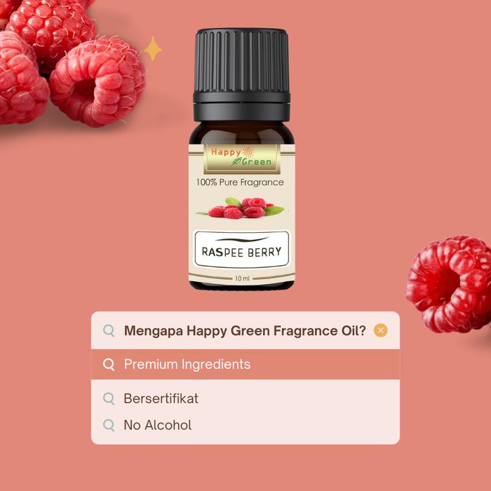 Jual Happy Green Raspee Berry Fragrance Oil (10 ml) - Aroma Raspberry ...