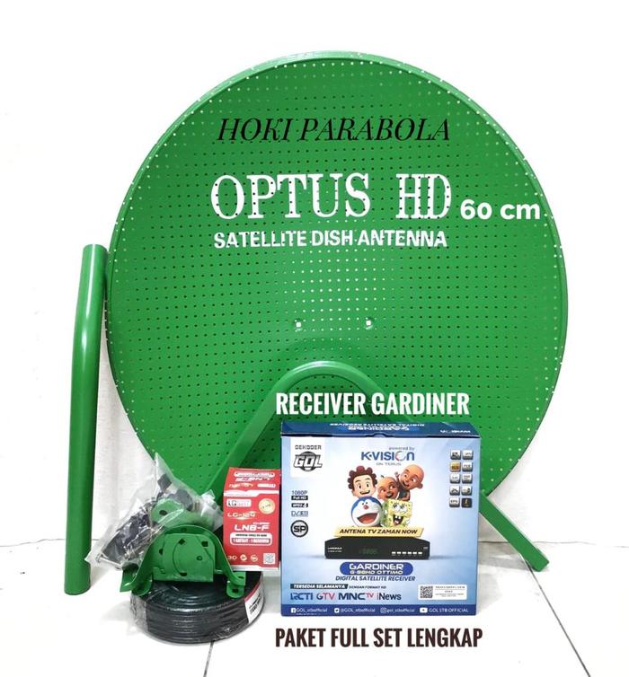 Jual Parabola Mini Full Set Lengkap 60 cm Optus Hijau Lubang + Rcv Gardiner - Jakarta Barat ...
