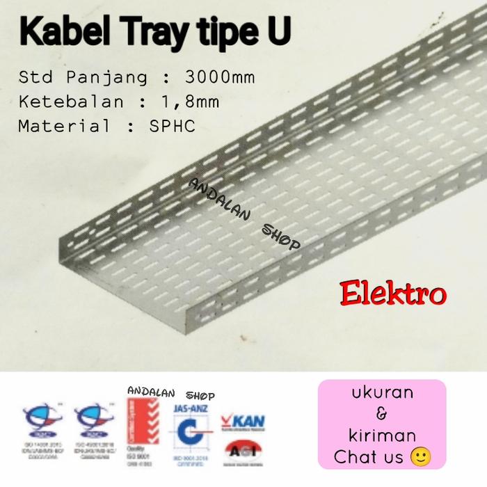 Jual kabel tray u 100 x 100/ kabel tray/ pelindung kabel 100 x 100 ...