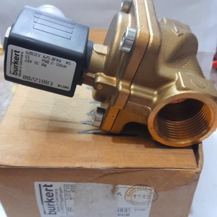 Jual Selenoid Valve 2 way BURKERT 1",6281EV PNØ2-16bar 24V DC 8W - Kota ...