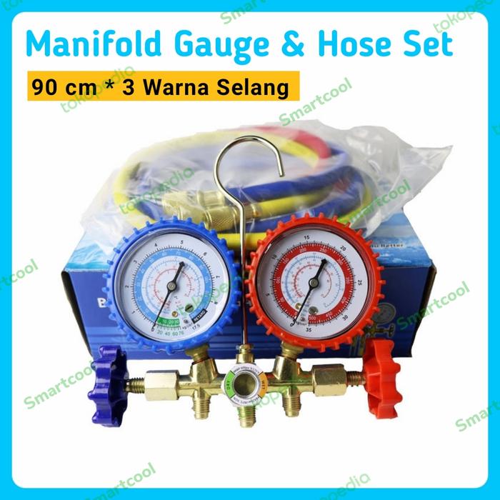Jual METERAN TESTING MANIFOLD DOUBLE GAUGE SET ALAT ISI FREON AC MOBIL ...