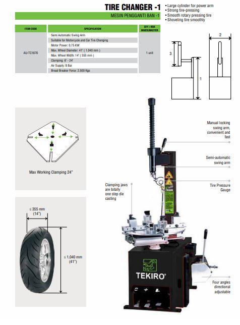 Jual Tekiro Mesin Pengganti Ban / Mesin Tire changer - Jakarta Barat ...