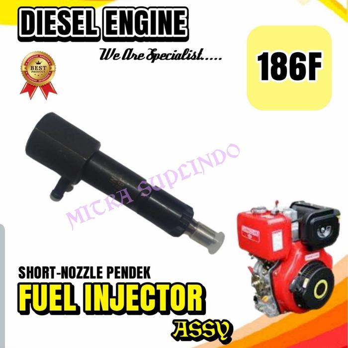 Jual 186F Fuel injector assy (Short) lengkap Nozzle diesel engine ...