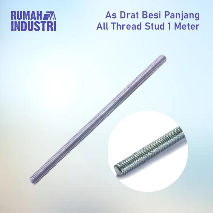 Jual As Drat Long Drat Besi All Thread Stud 1 Meter M8, M12, M14, M16 ...