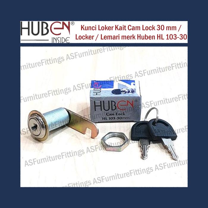 Jual Kunci Loker Kait Cam Lock 30 mm / Locker / Lemari merk Huben HL 103-30 - Jakarta Utara - AS ...