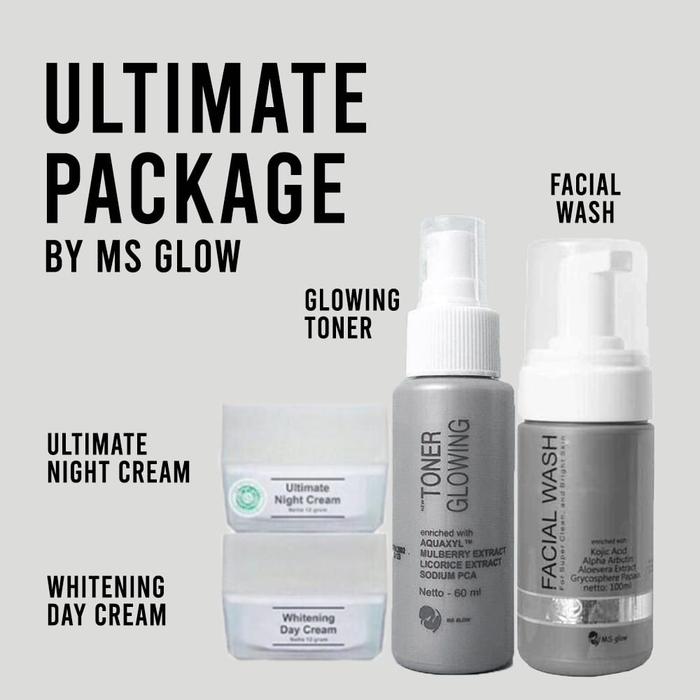 Promo Ms Glow Paket Ultimate Series Paket Perawatan Wajah Penghilang ...