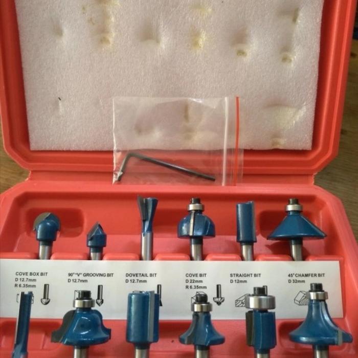 Jual router bit set / mata profil / mata trimmer - isi12 - Kab ...
