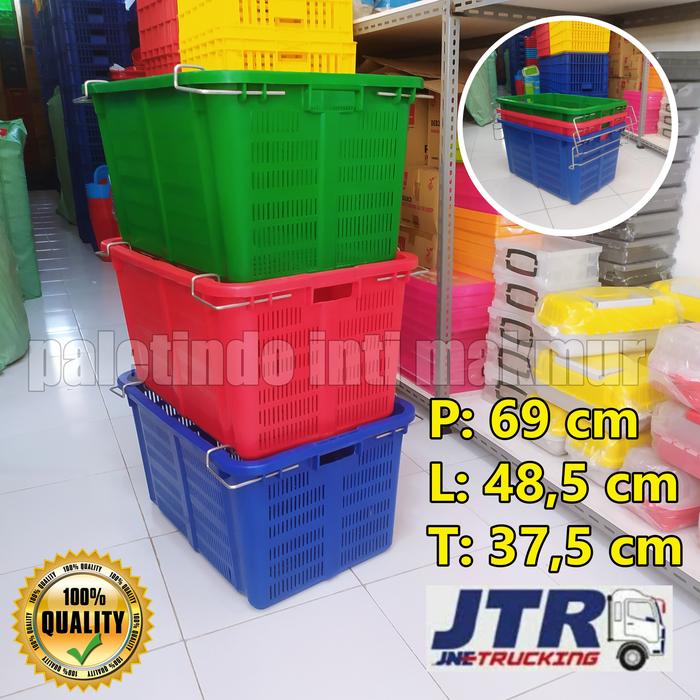 Jual Keranjang Plastik + Gagang Besi 69 X 48,5 X 37,5 Cm Kirim KARGO ...