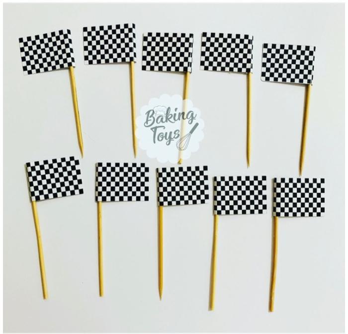 Jual Topper Cake / Cupcake Birthday / Motif FLAG BENDERA RACING MOBIL ...