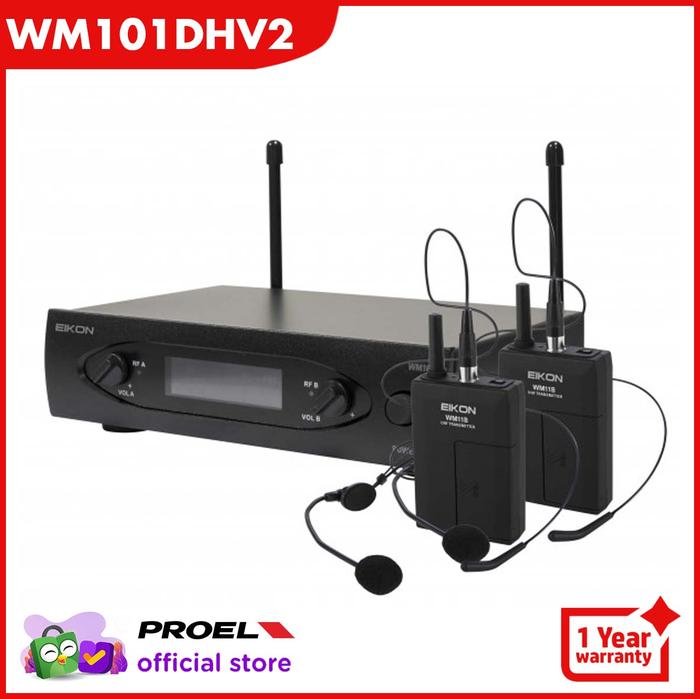 Jual PROEL EIKON WM101DHV2 - DUAL HEADSET WIRELESS MICROPHONE UHF ...