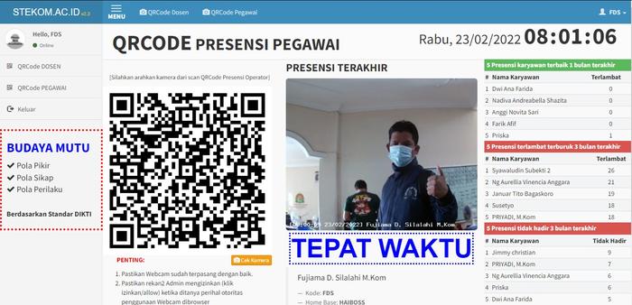 Jual Presensi Online dengan teknologi QRCode, Kamera dan Face Recognition - Kota Semarang ...