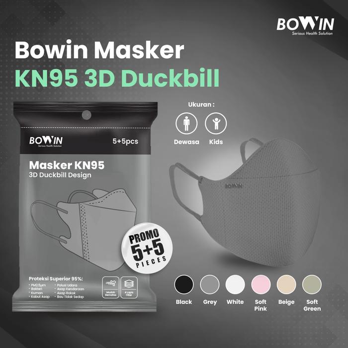 Jual Bowin Masker KN95 - 3D Duckbill (5+5 PCS) - DUCKBILL DEWASA, SOFTPINK(10PCS) - Jakarta ...