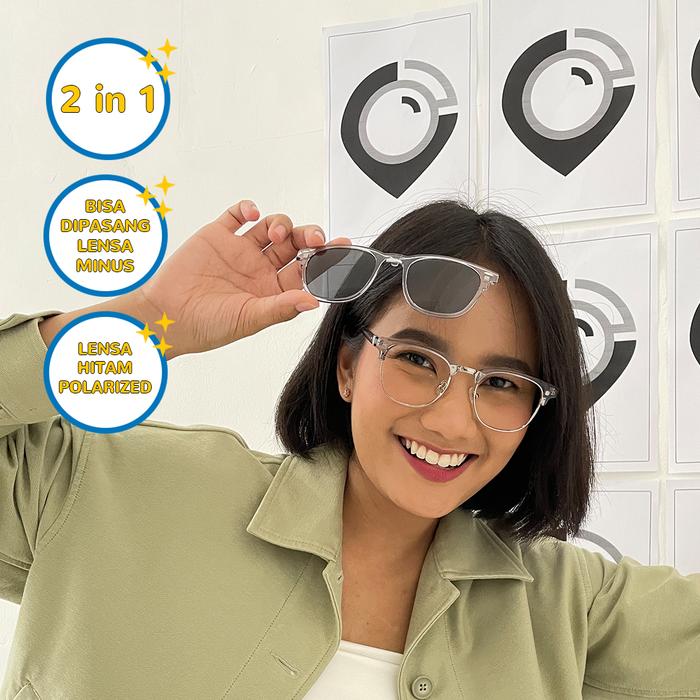 Promo Kacamata Pria/Wanita Minus ZK Clip On Kolbi TJ2179 C3 Grey Transparant Cicil 0% 3x - Kota ...