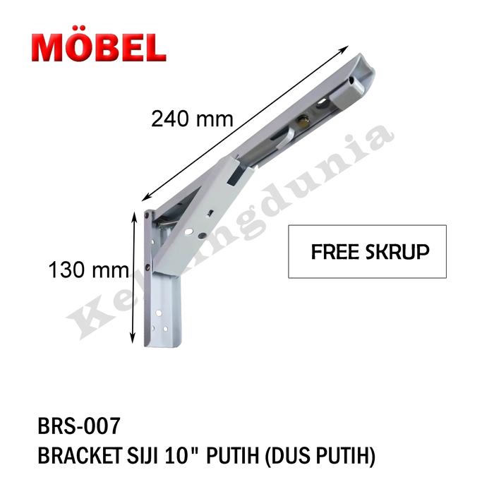 Jual 10" 25cm Putih Bracket Penyangga Rak Siku Dinding Meja Lipat Shelf ...