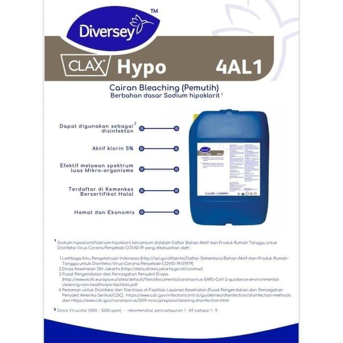 Jual Diversey Clax Hypo 4AL1 cairan pemutih (Bleaching) 20liter ...