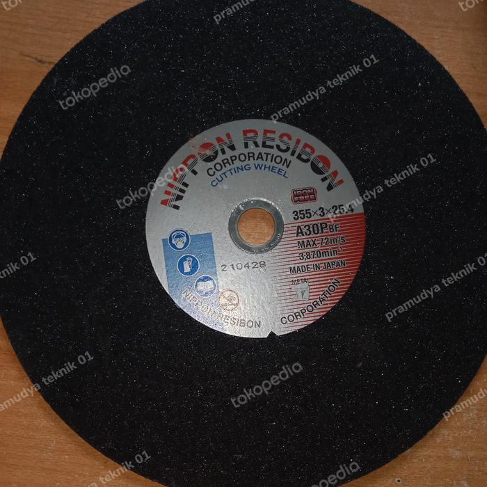 Jual cutting wheel 355x3x25.4 nippon resibon / batu potong 14" - Kota ...